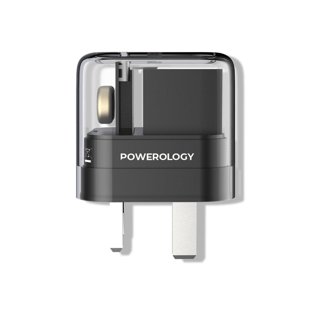 Powerology Crystalline Series Dual PD GaN Charger With Folding Plugs ...
