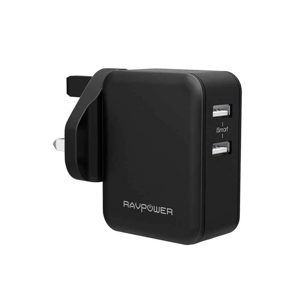 RAVPower Wall Charger 24W Dual Port UK iSmart - Black – Tech Goods